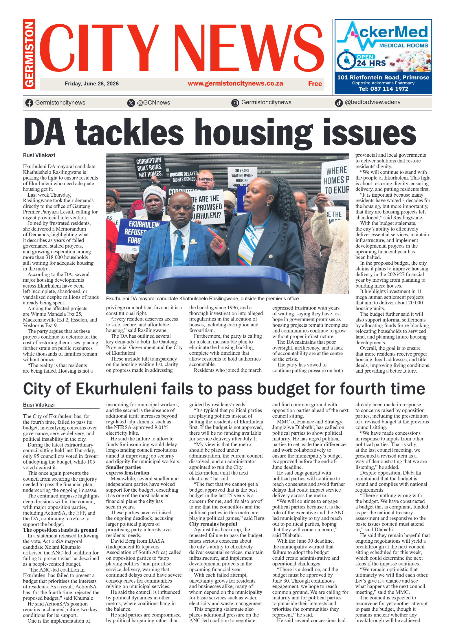 Germiston City News 26 June 2026 | Germiston City News
