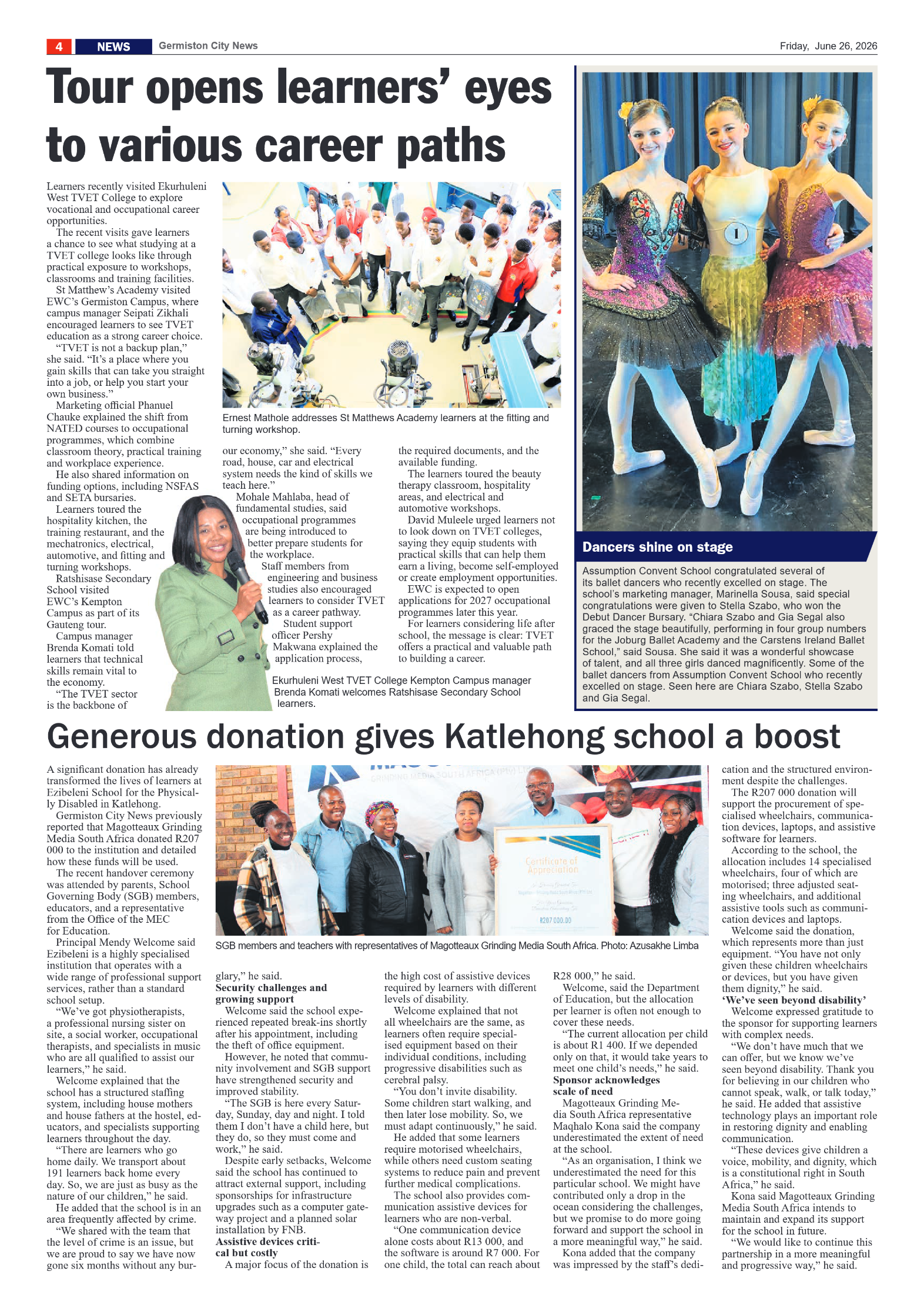 Germiston City News 26 June 2026 | Germiston City News